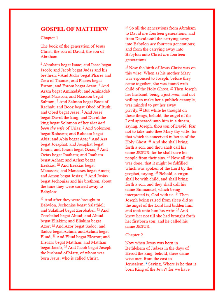 Gospel of Matthew | PDF | Jesus | Lord's Prayer