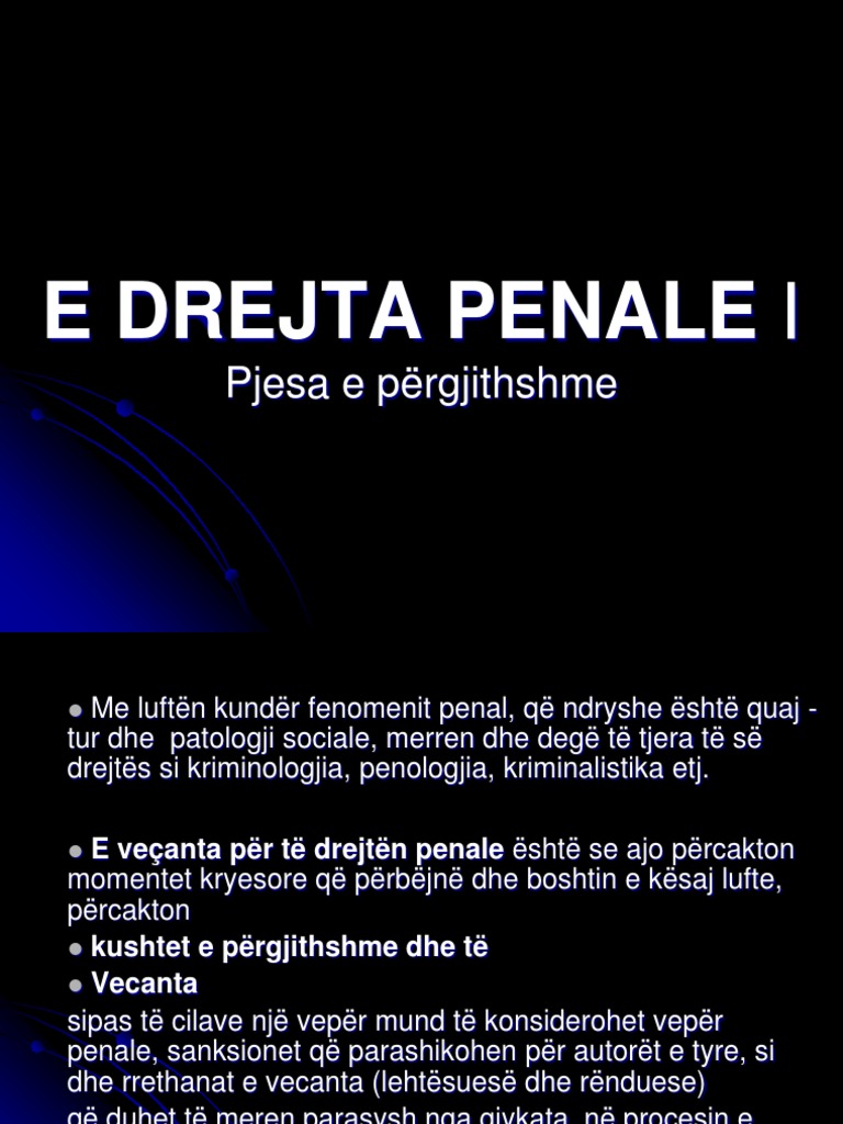 E Drejta Penale e Përgjithshme Prizren - Komplet | PDF