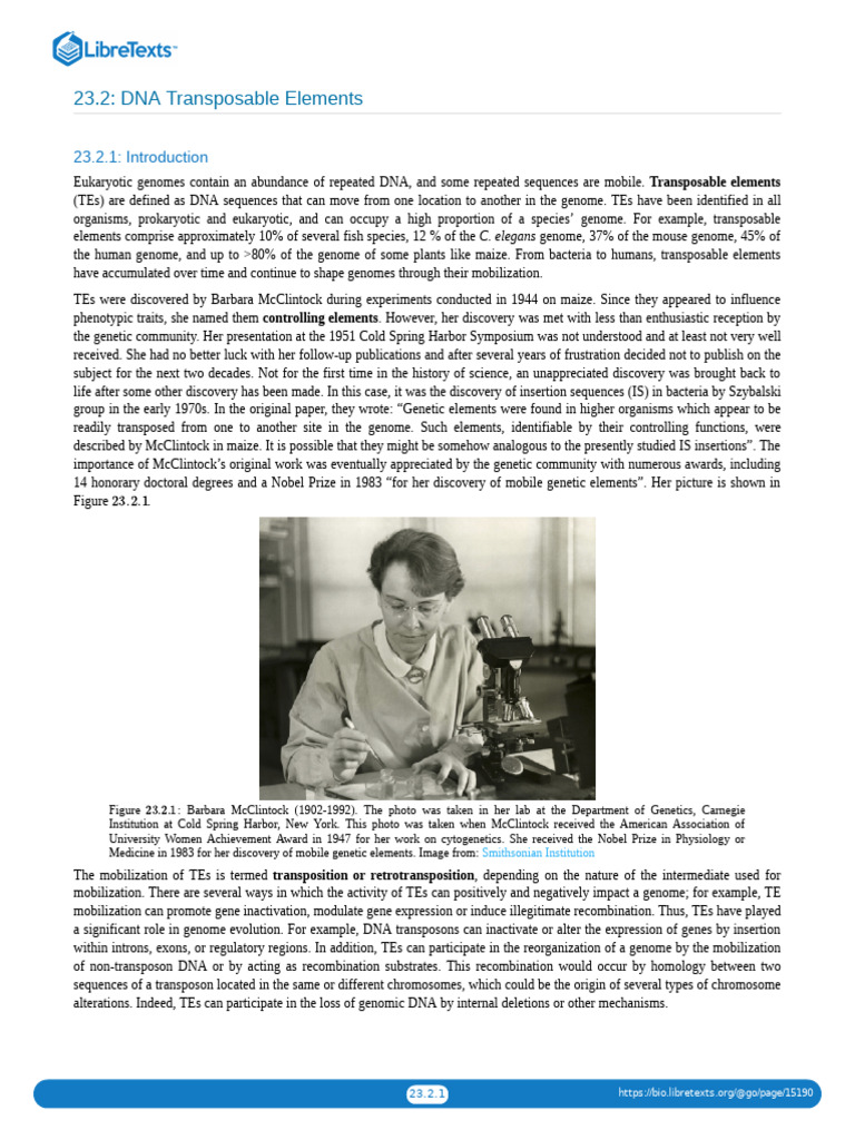 23.02 - DNA Transposable Elements | PDF | Transposable Element | Genome