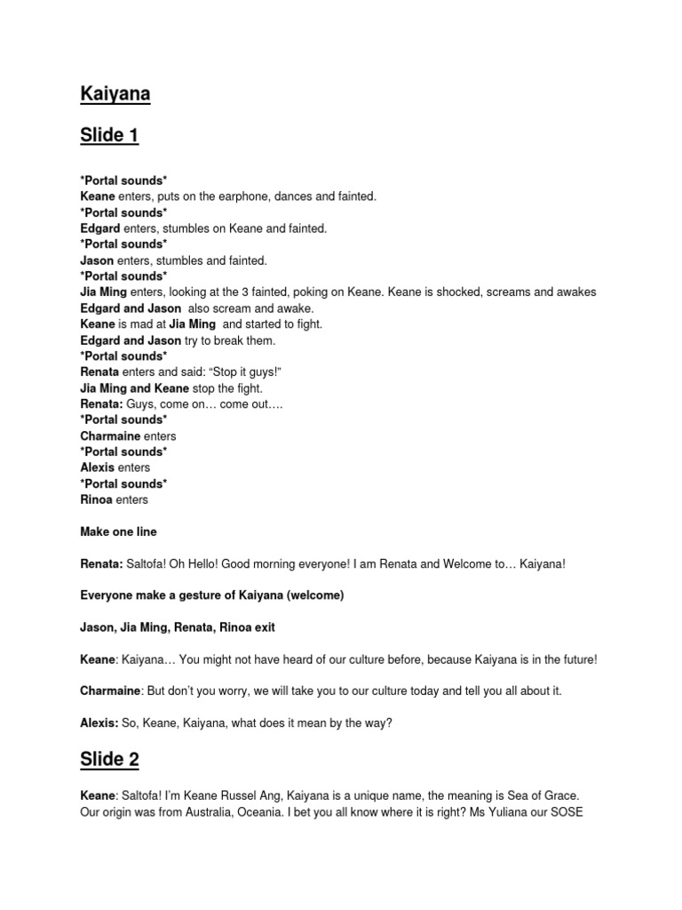 Kaiyana Script | PDF