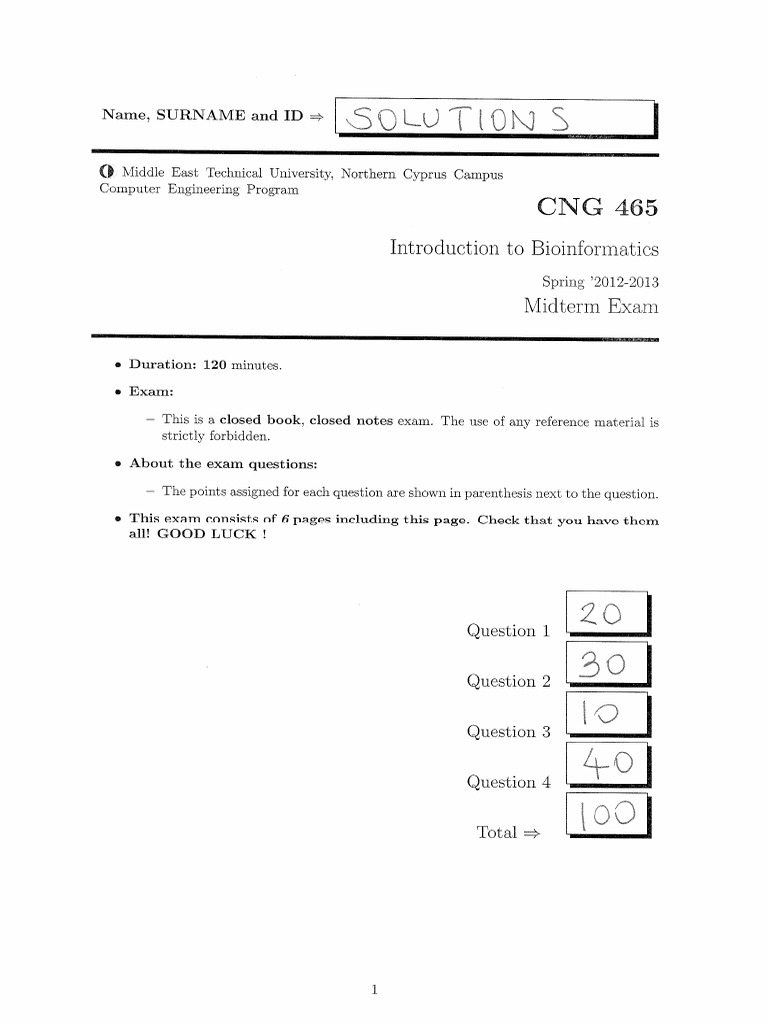 cng465 Midterm Solution | PDF cng465 Midterm Solution | PDF