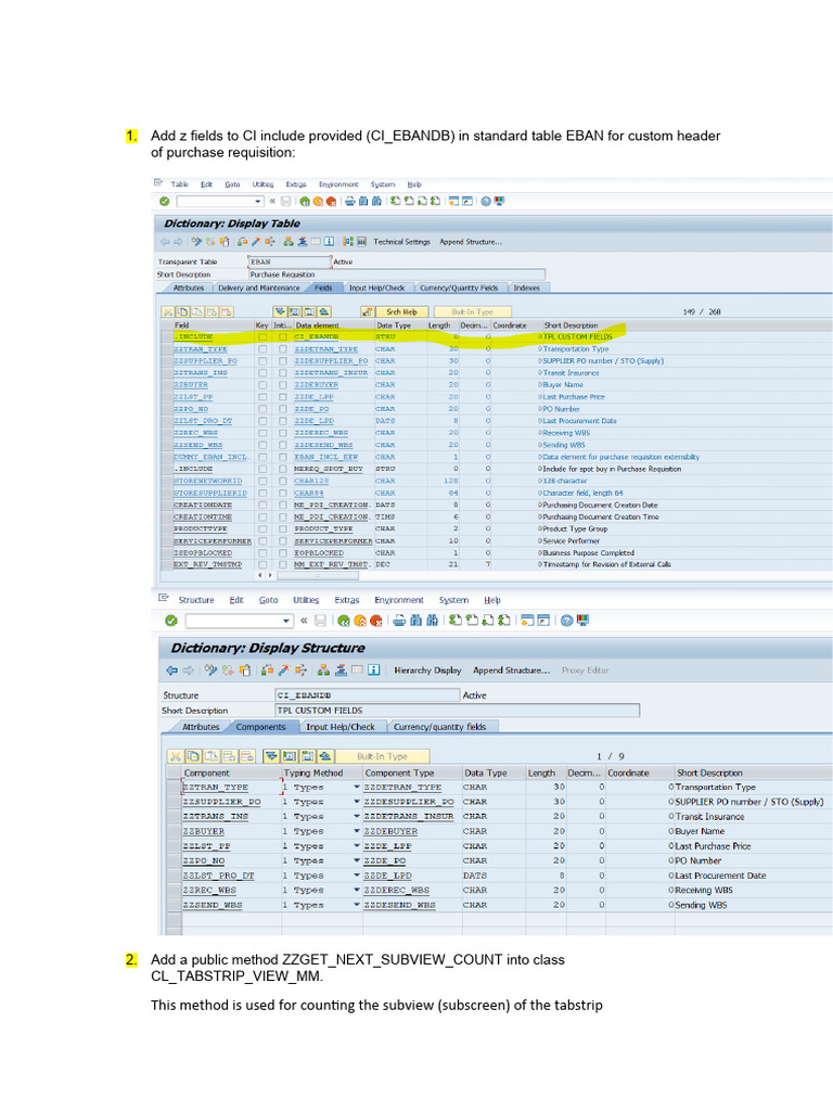 Enhancement For Addition Tab in ME51 Screen at Header and Item Level ...