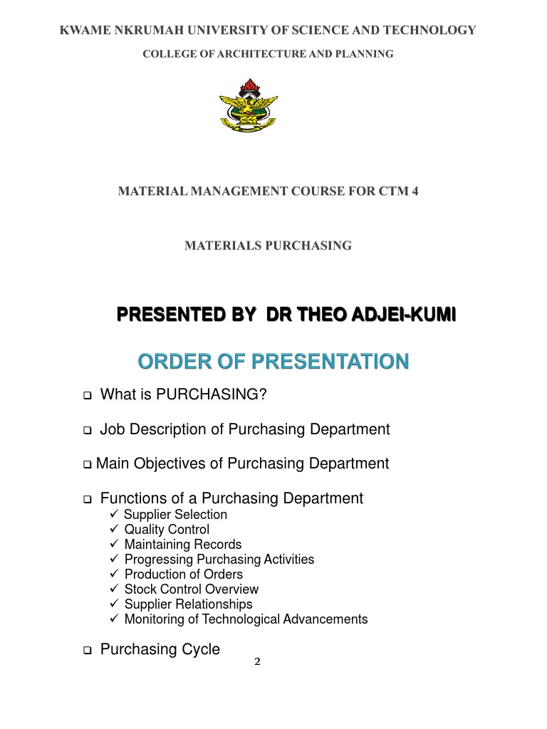 Materials Management PURCHASING | PDF | Leadership | Industries