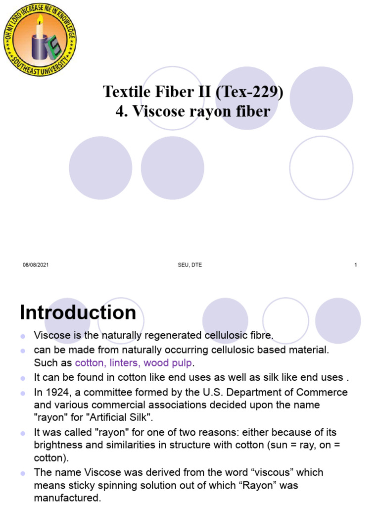 Viscose Rayon Fiber | PDF | Rayon | Fibers
