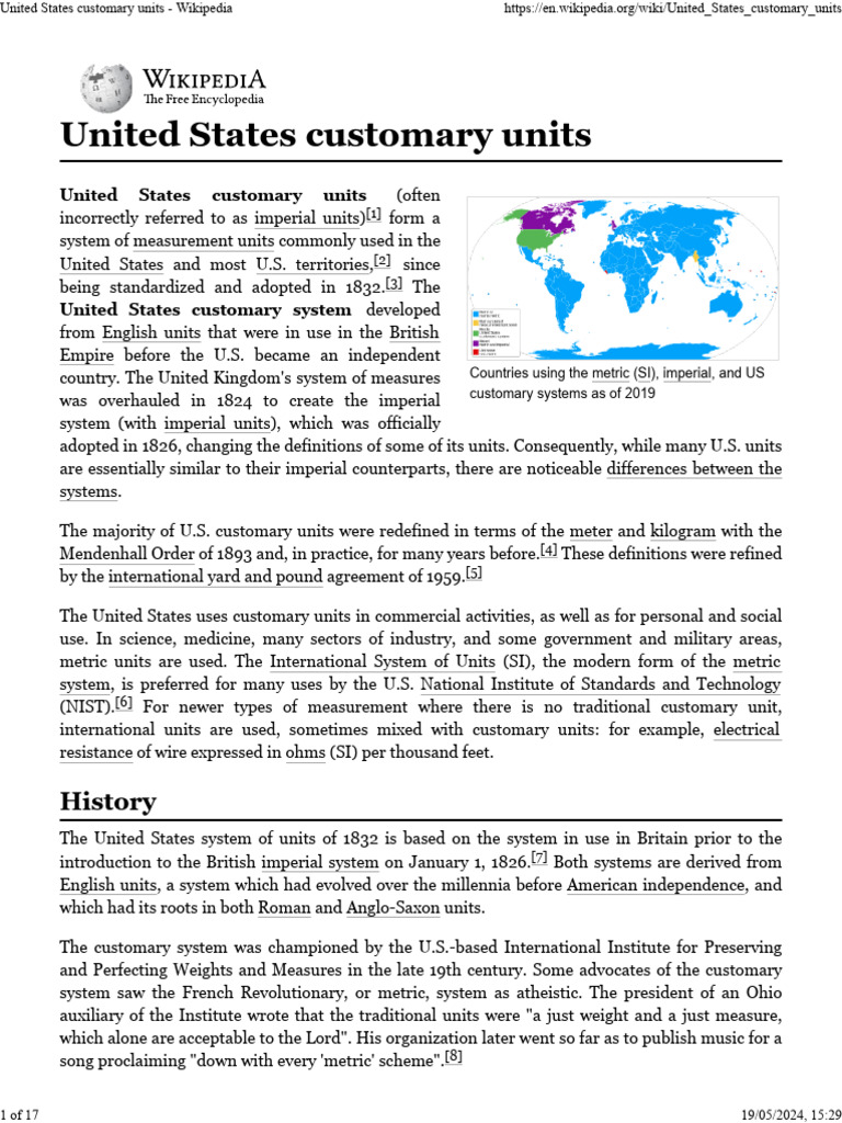 US Customary Measurement System Overview | PDF | Gallon | Pound (Mass)