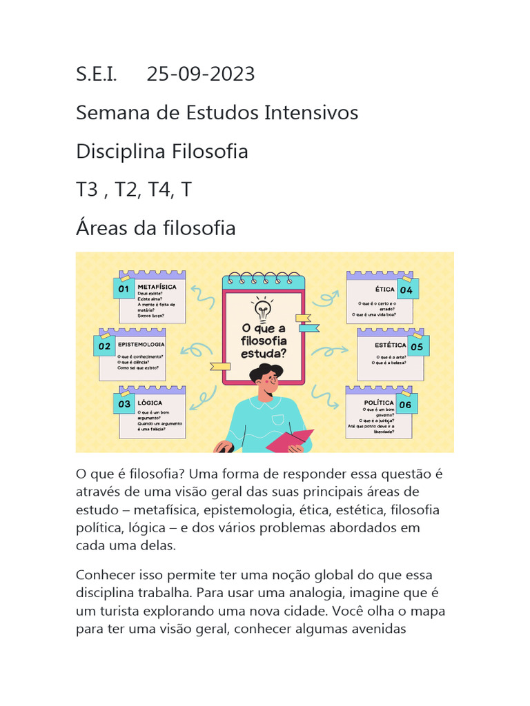 Atividades - SEMANA DE ESTUDOS INTENSIVOS - FILOSOFIA | PDF ...