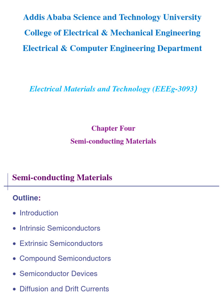 Semiconductor Materials Guide | PDF | P–N Junction | Semiconductors