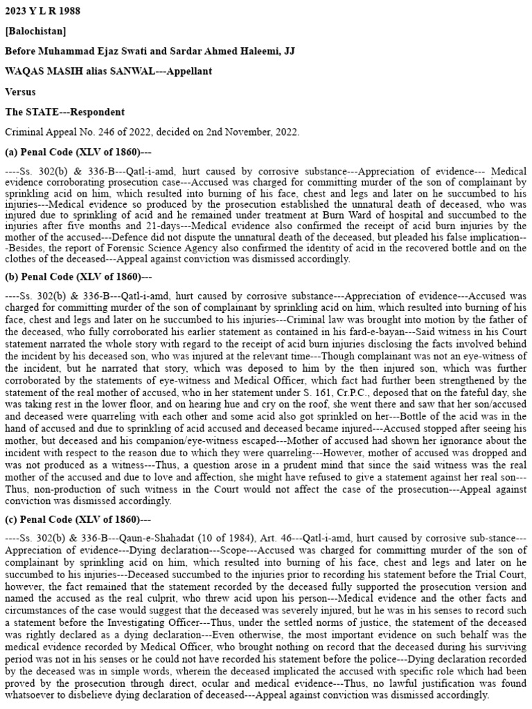 Dying Declaration qso | PDF | Prosecutor | Judgment (Law)