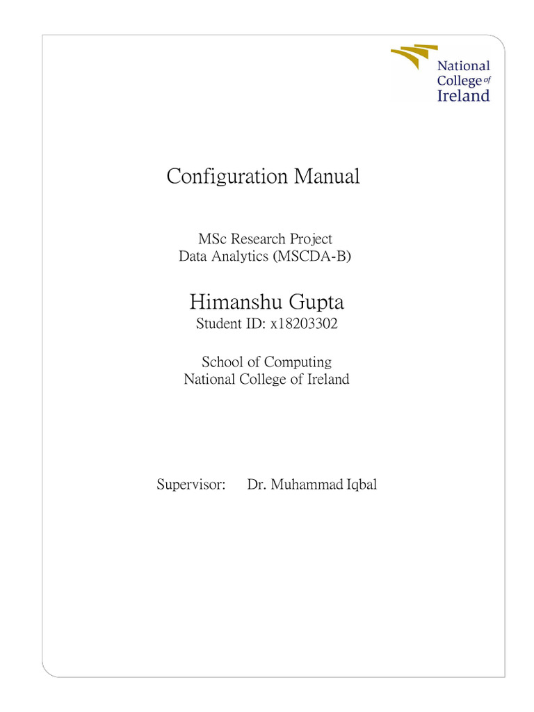 Himanshu Gupta Configuration Manual | PDF | Computing | Computer Science