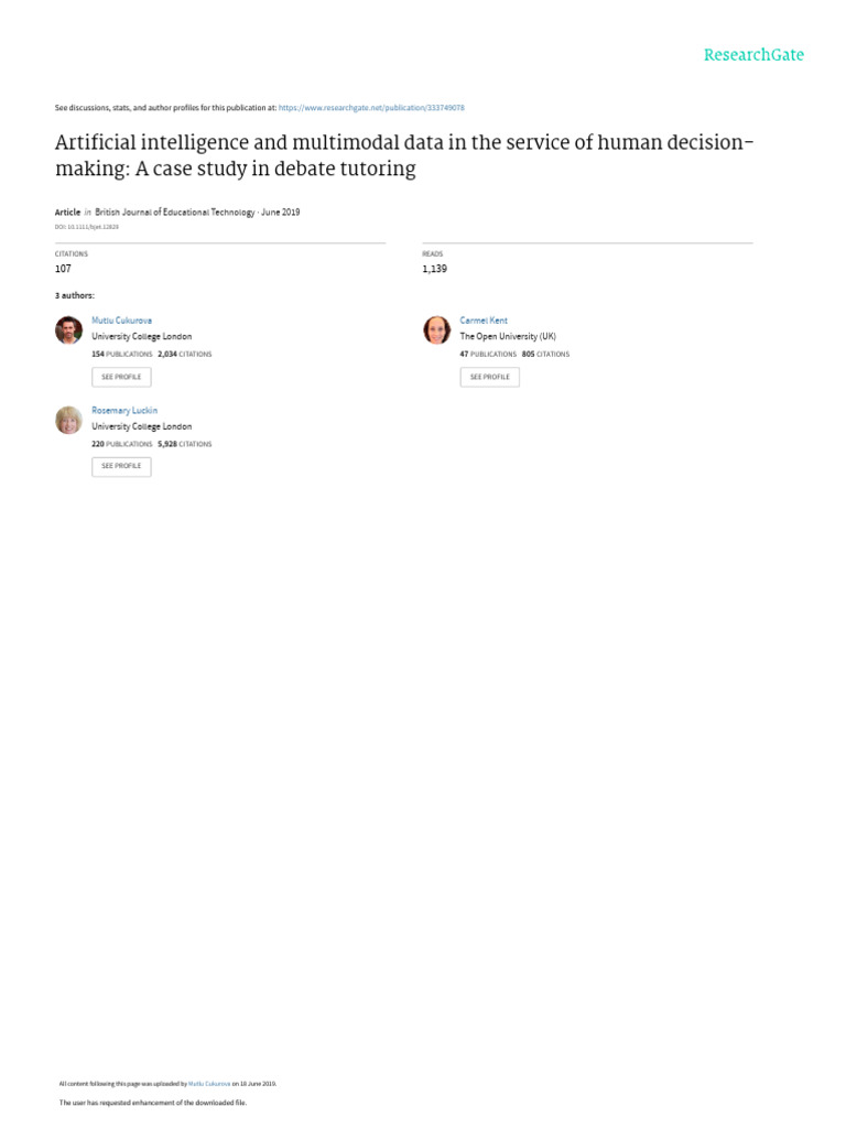 Artificial Intelligence and Multimodal Data in The Service of Human Decision Making: A Case ...