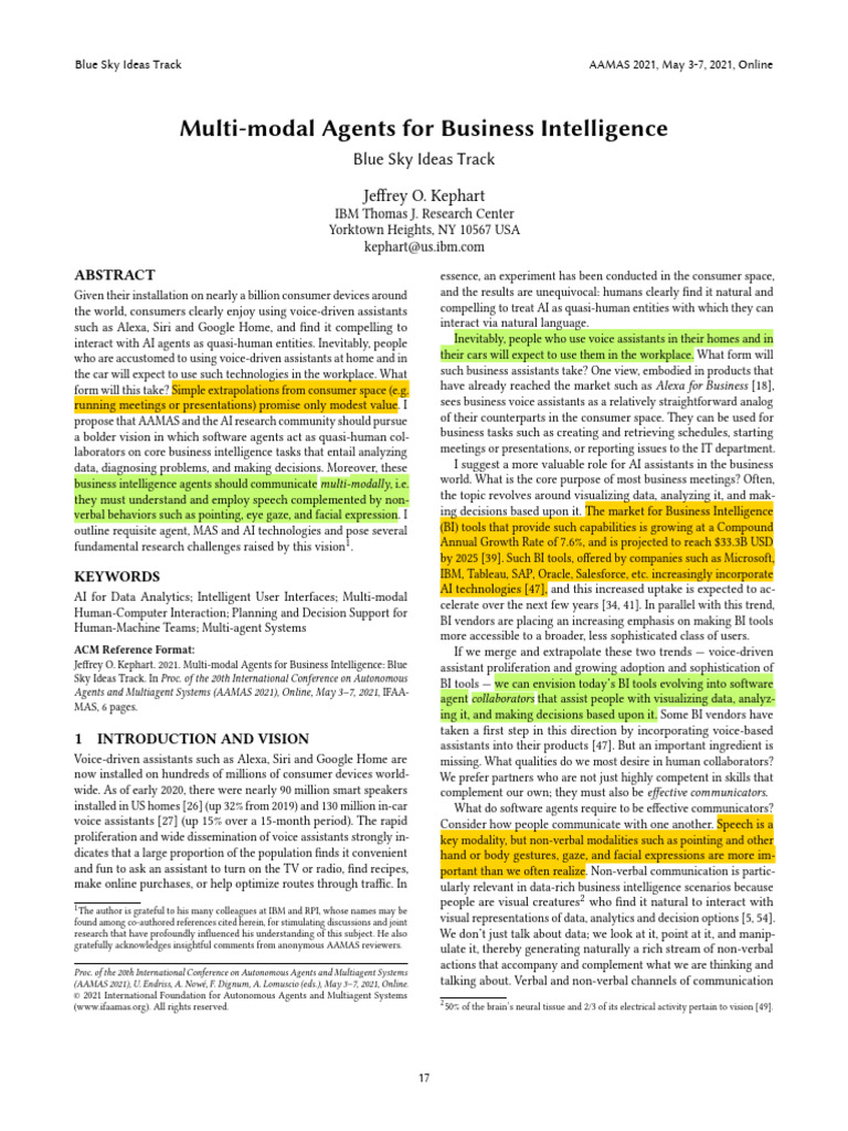 Multi-Modal Agents For Business Intelligence | PDF | Nonverbal ...