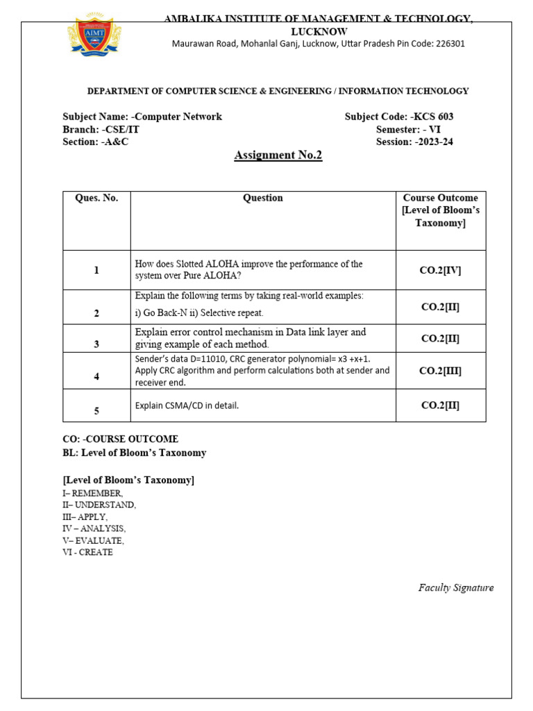 Computer Network Assignment 2023-24 | PDF