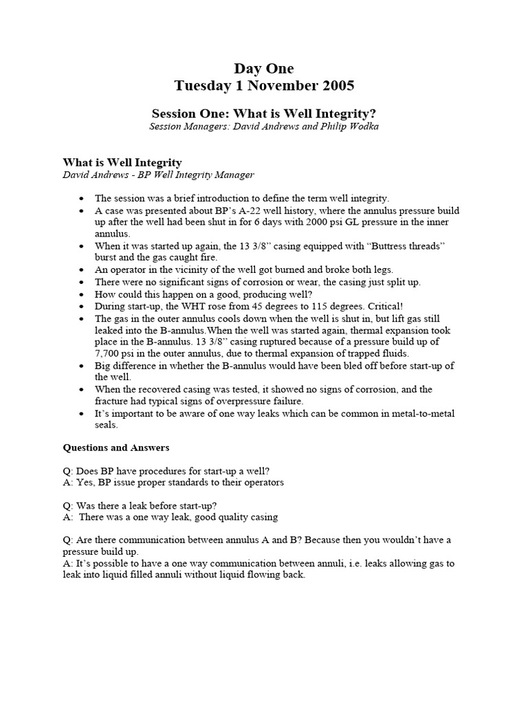 Well Integrity Management Insights Pdf Casing Borehole Leak