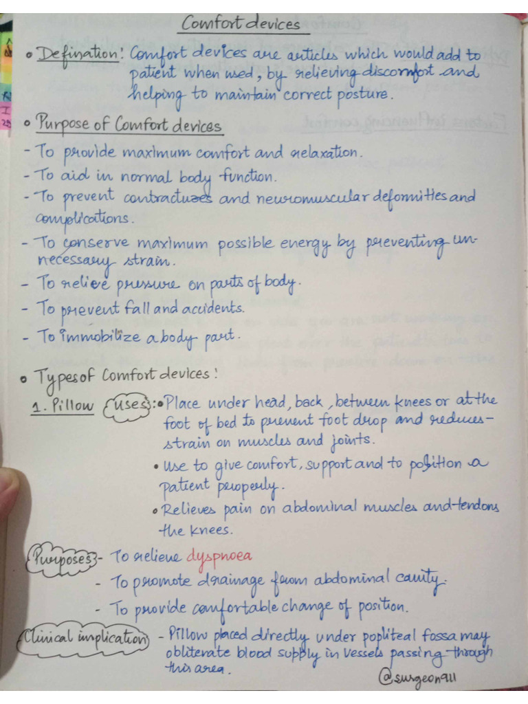 Comfort devices | PDF