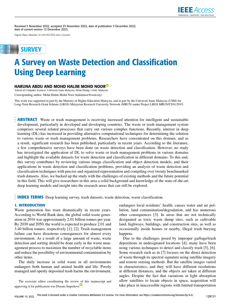 A Survey On Waste Detection and Classification Using Deep Learning | Download Free PDF | Deep ...