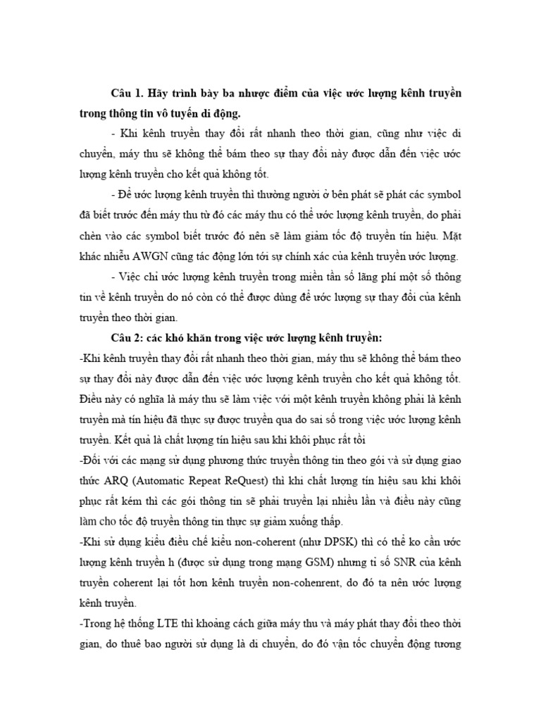 Mot So Cau Hoi Mang The He Moi NGN Va Dap An | PDF