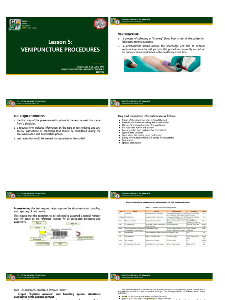 Lesson 5 - Venipuncture Procedures 2 | PDF | Clinical Medicine | Health Care
