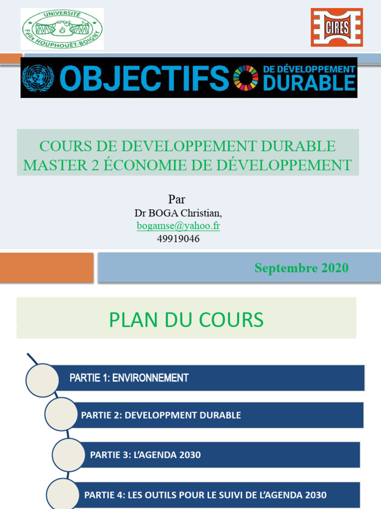 Cours de Developpement durable | PDF | Développement durable | Environnement naturel