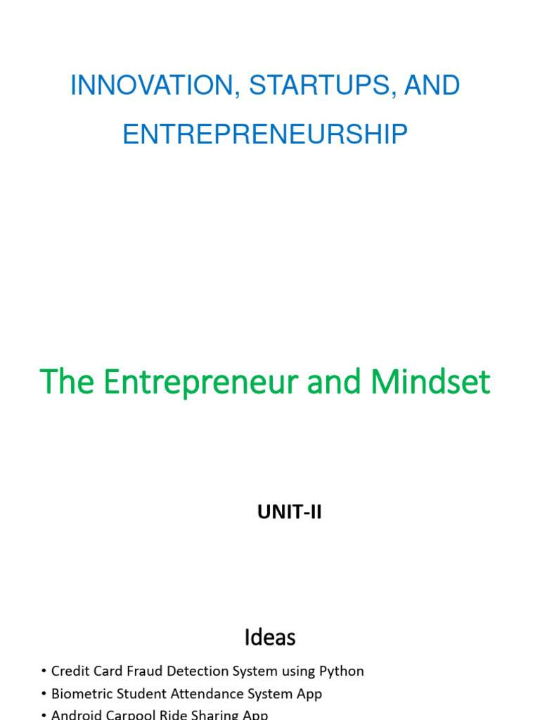 Innovation, Startups and Entrepreneurship 1 | PDF | Entrepreneurship | Business