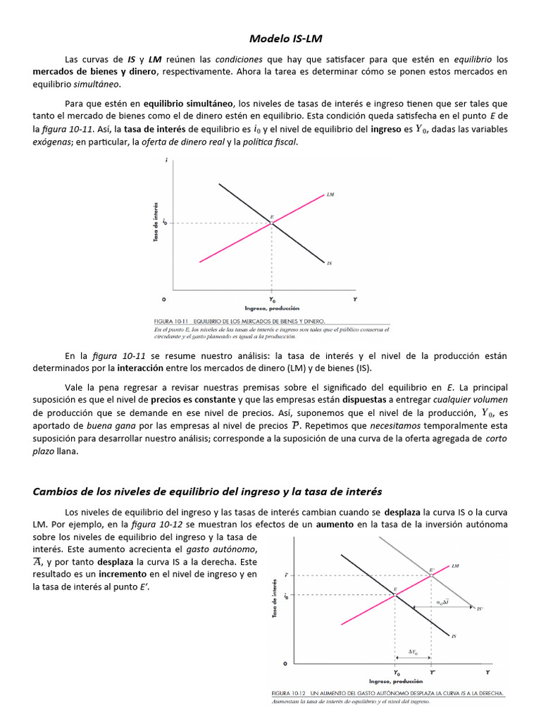 Modelo IS-LM | PDF | Microeconomía | Macroeconómica