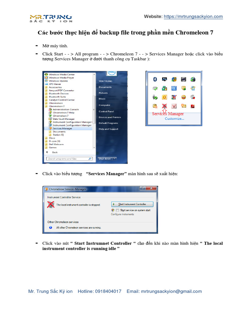 Các bước thục hiện để backup file trong phần mền Chromeleon 7 | PDF