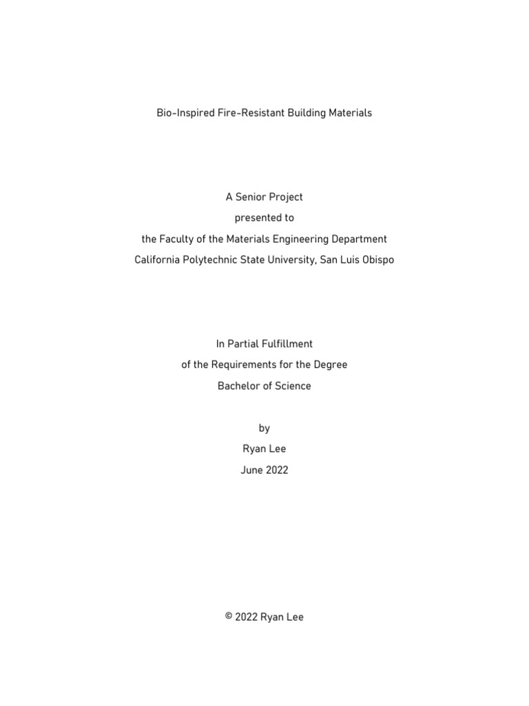 Bio-Inspired Fire-Resistant Building Materials | Download Free PDF | Thermogravimetric Analysis ...