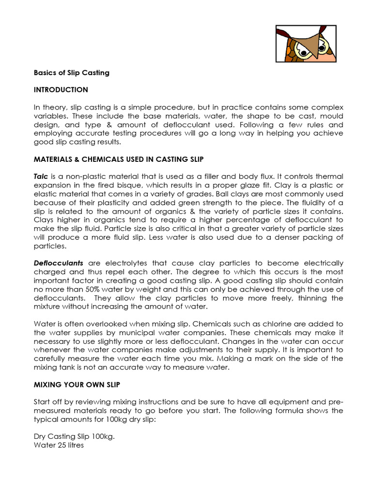Slip Casting | PDF | Clay | Water