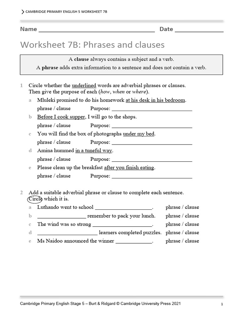 Pri - Eng - 2ed - tr5 - Differentiated - Worksheet 7B | PDF
