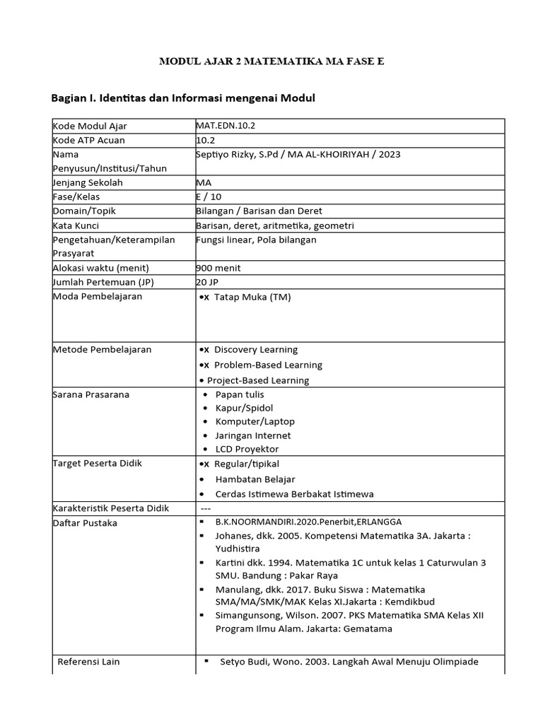 Modul Baris Deret Septi | PDF