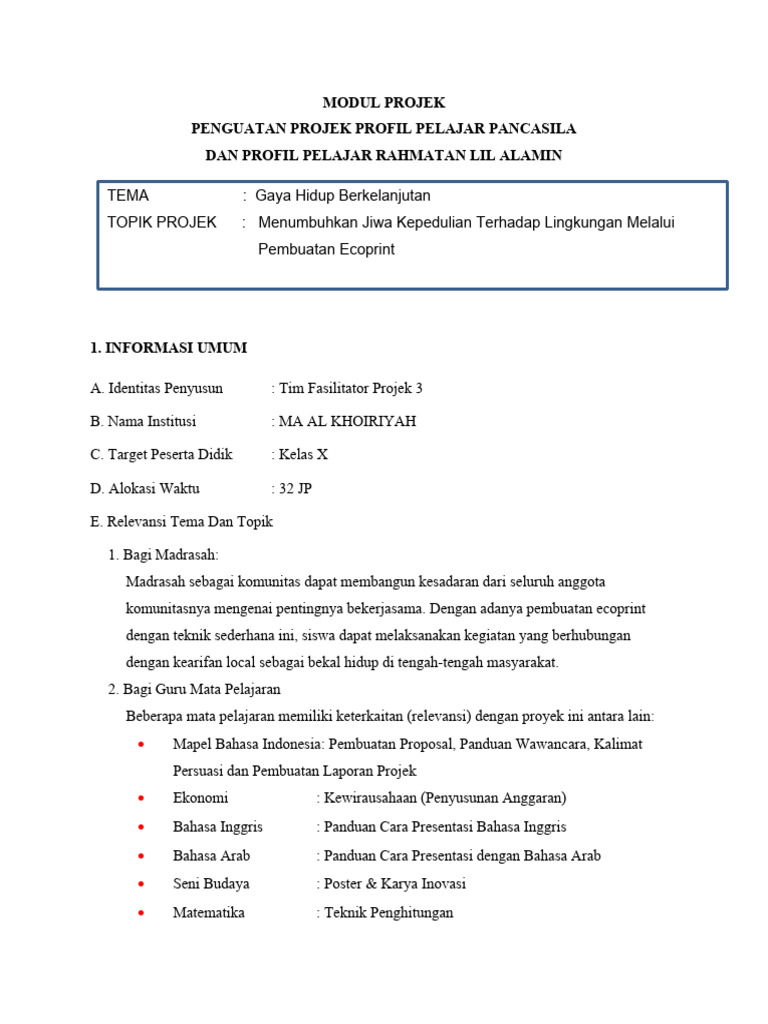 Modul Ecoprint | PDF