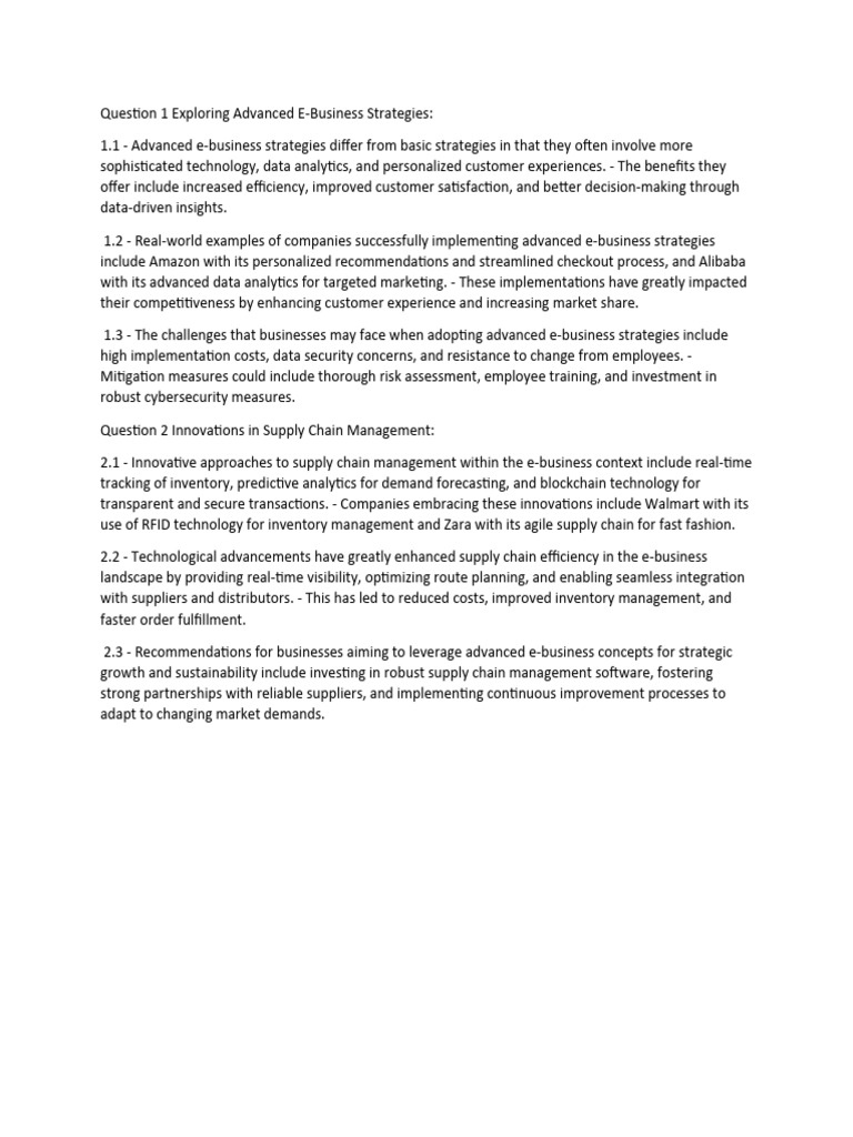 E-Business Assignment III | PDF | Supply Chain | Supply Chain Management