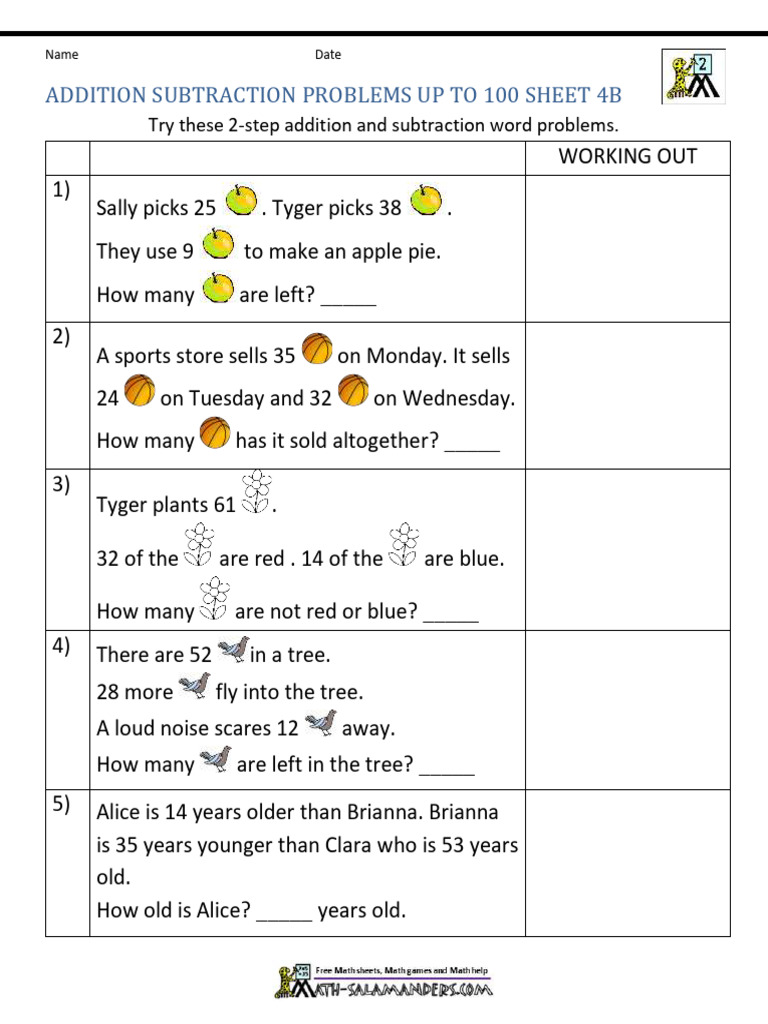 Grade 2 Math Word Problems 4B | PDF