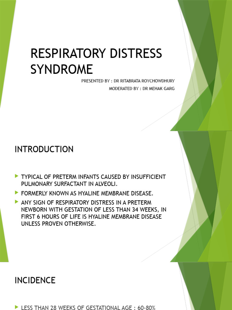 Respiratory Distress Syndrome 2 | PDF | Preterm Birth | Medical Specialties