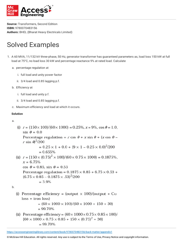 Solved Examples | PDF | Transformer | Inductor