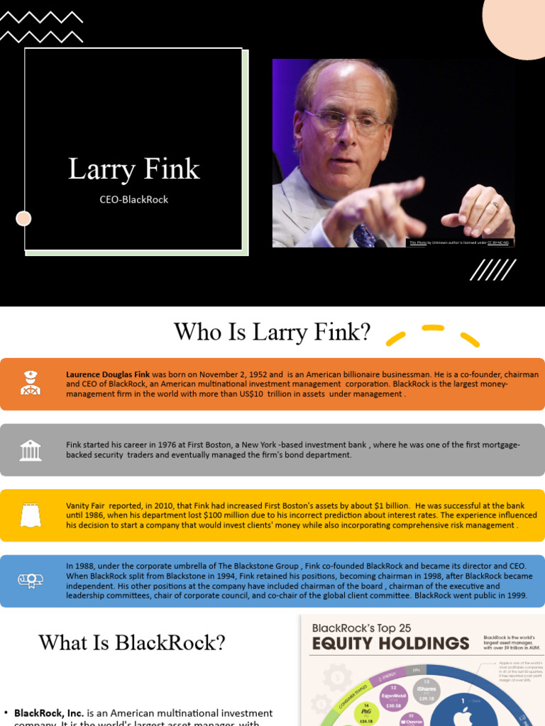 Larry Fink: CEO of BlackRock Insights | PDF | Finance & Money Management