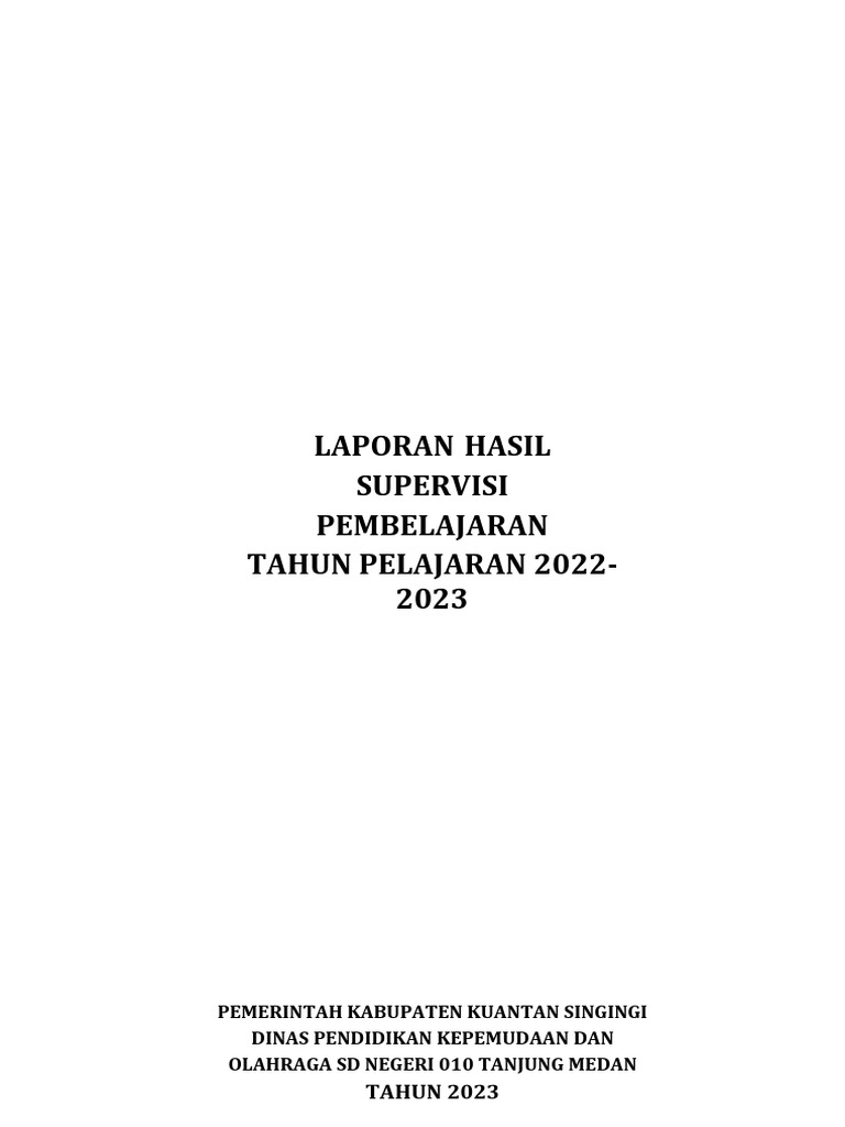 Laporan Hasil Supervisi | PDF
