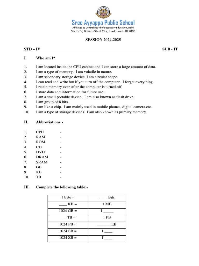 Iv It Pdf Random Access Memory Computer Data Storage 3725