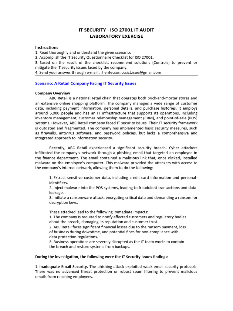Lab Exercise It Security Audit | PDF | Security | Computer Security