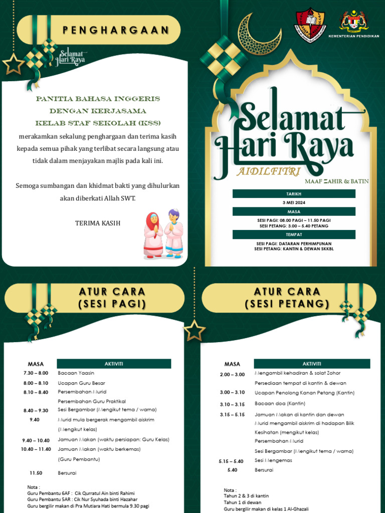 Buku Program Sambutan Hari Raya Skkbl | PDF