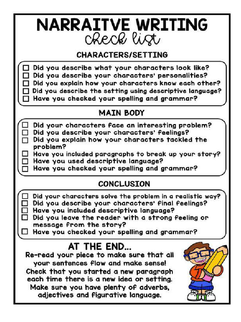 Narrative Writing Checklist | PDF