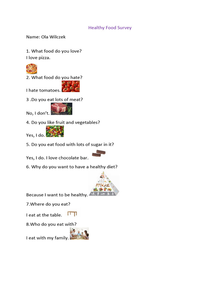 Healthy Food Survey | PDF | Cooking, Food & Wine | Wellness