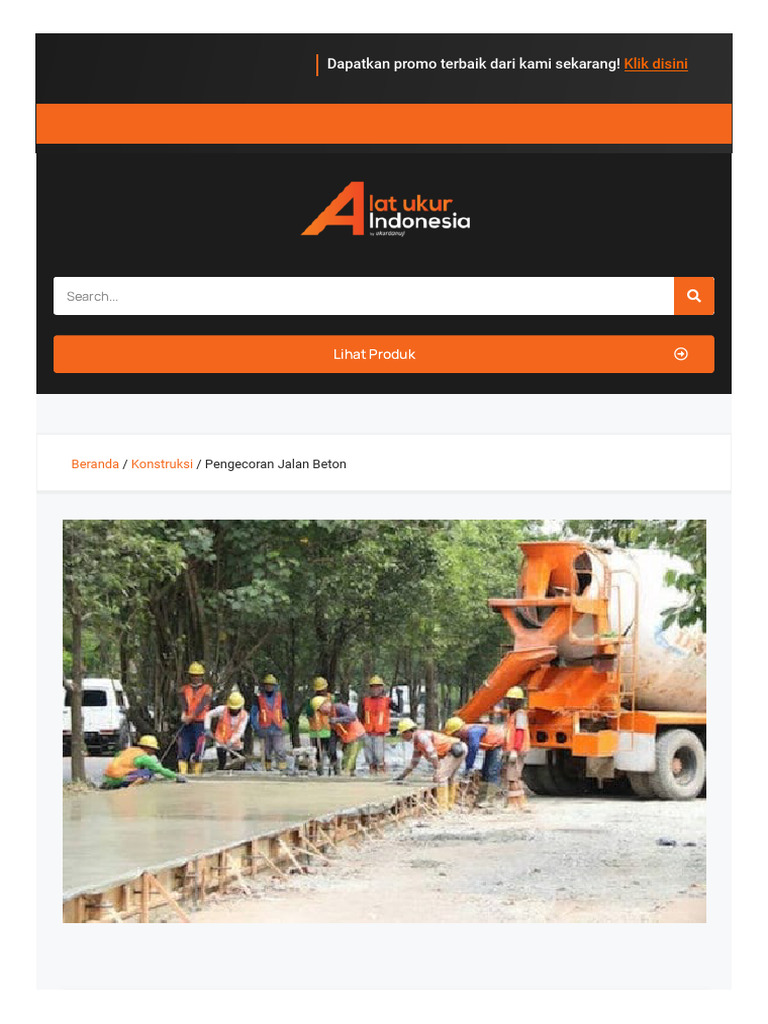 Pengecoran Jalan Beton Alat Ukur Indonesia Konstruksi | PDF