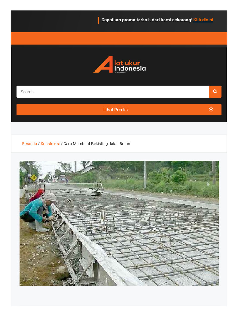 Membuat Bekisting Jalan Beton - Alat Ukur Indonesia | PDF