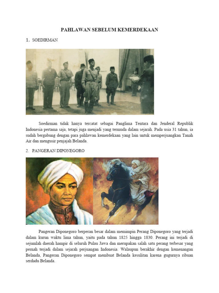 Pahlawan Sebelum Kemerdekaan | PDF