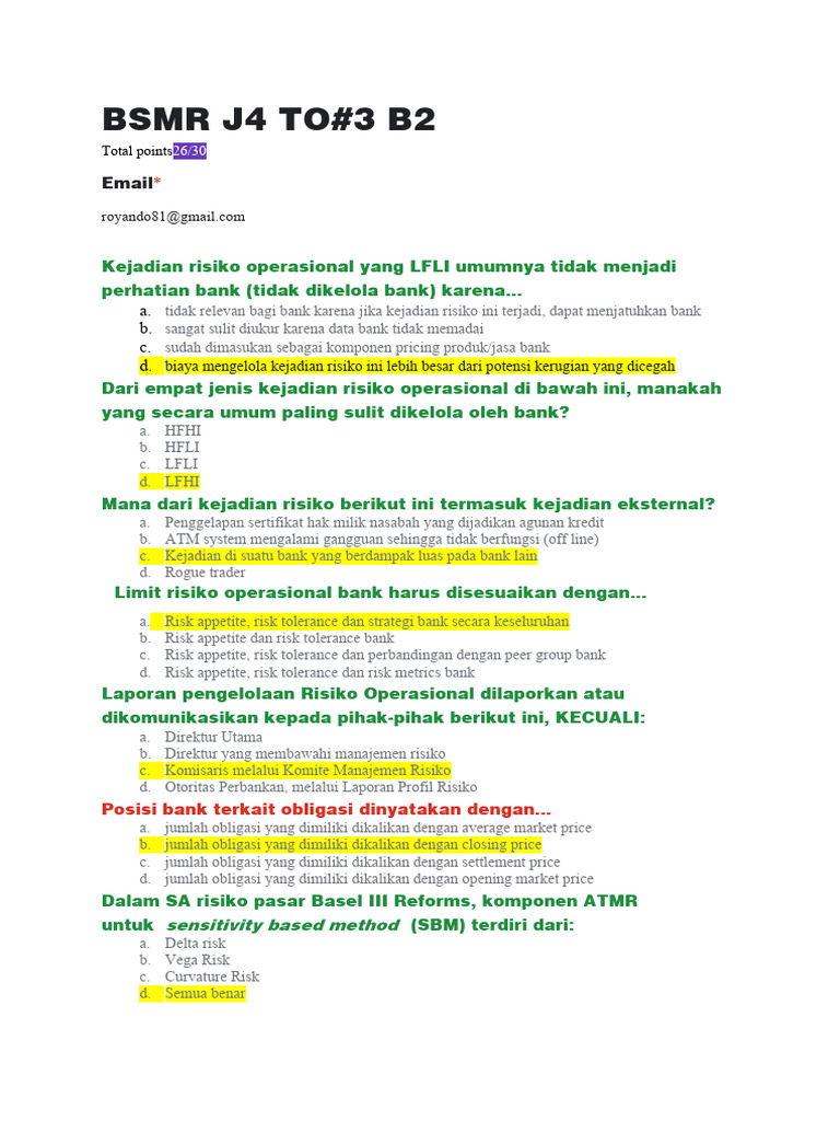 Sertifikasi Manajemen Risiko BSMR Level 4 | PDF