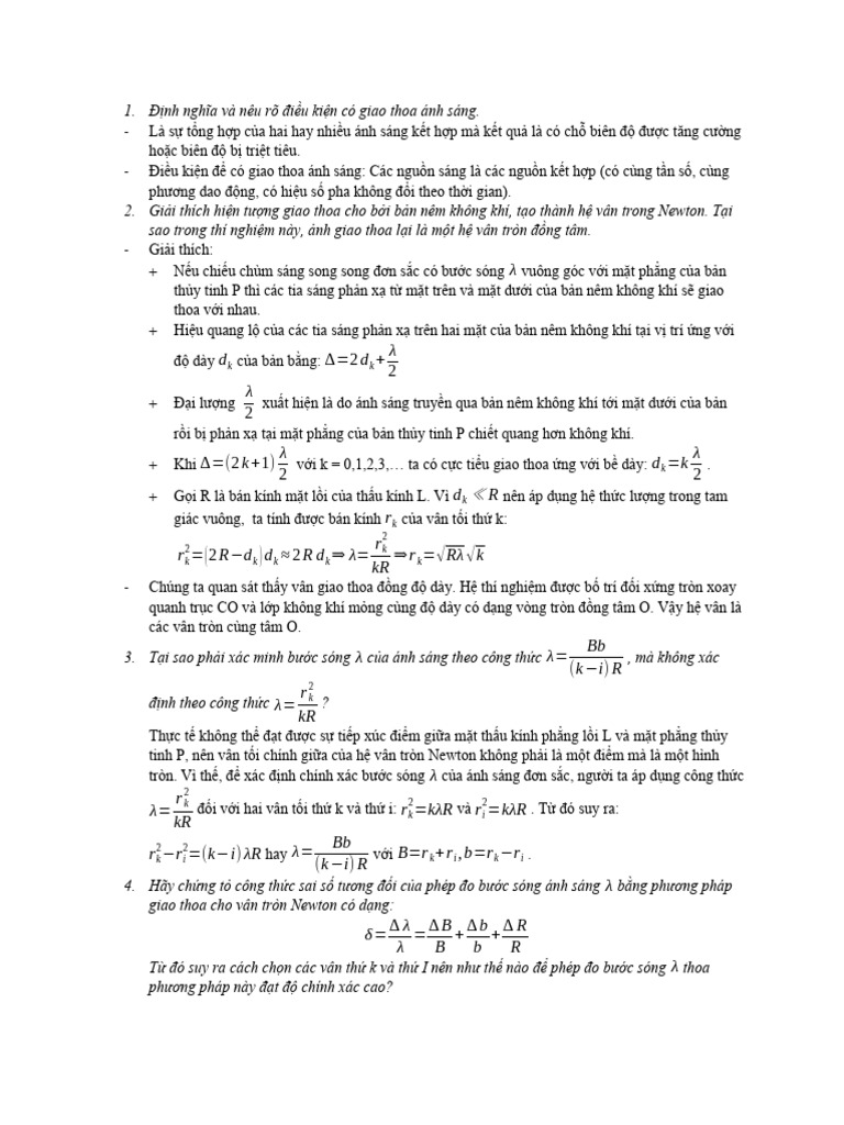 Câu hỏi bài 10 TNVL | PDF