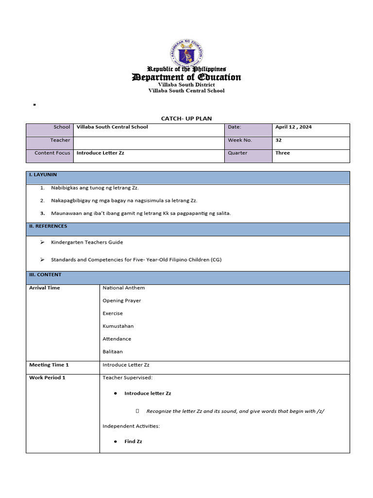 Catch Up Lesson Plan q 4 Week 2 | PDF | Differentiated Instruction ...