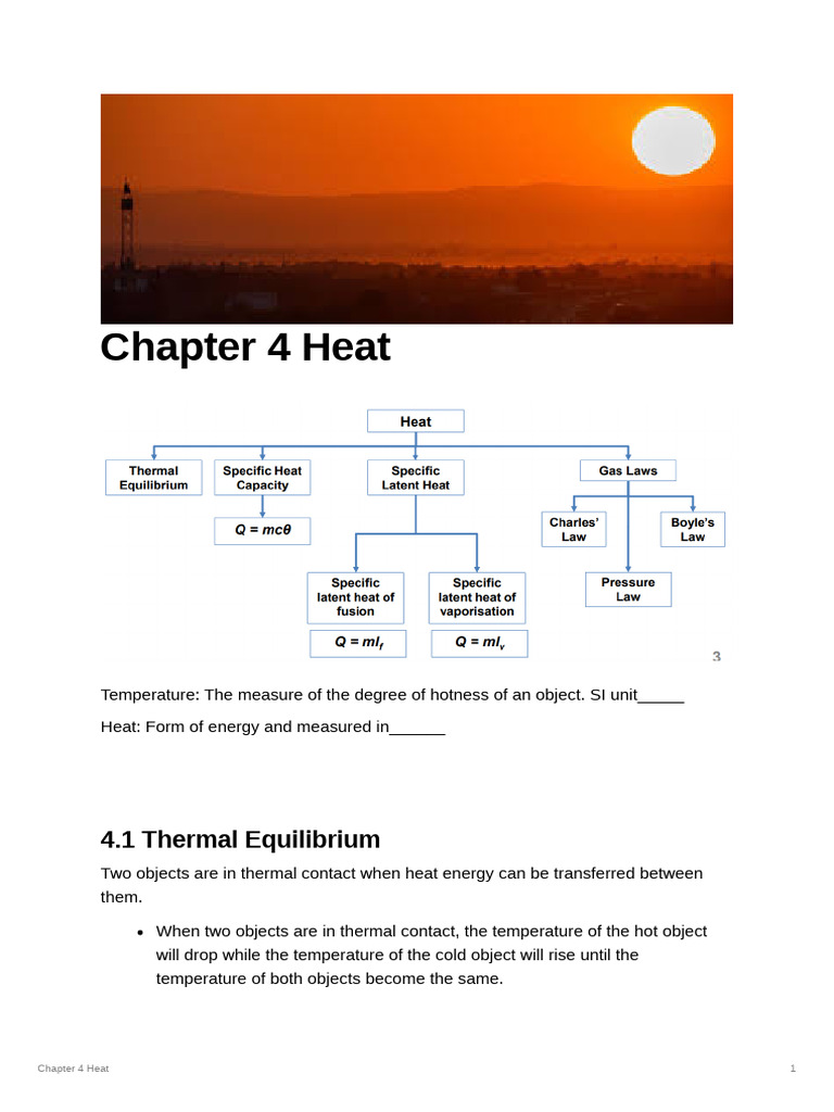 Chapter 4 Heat | PDF | Gases | Thermometer