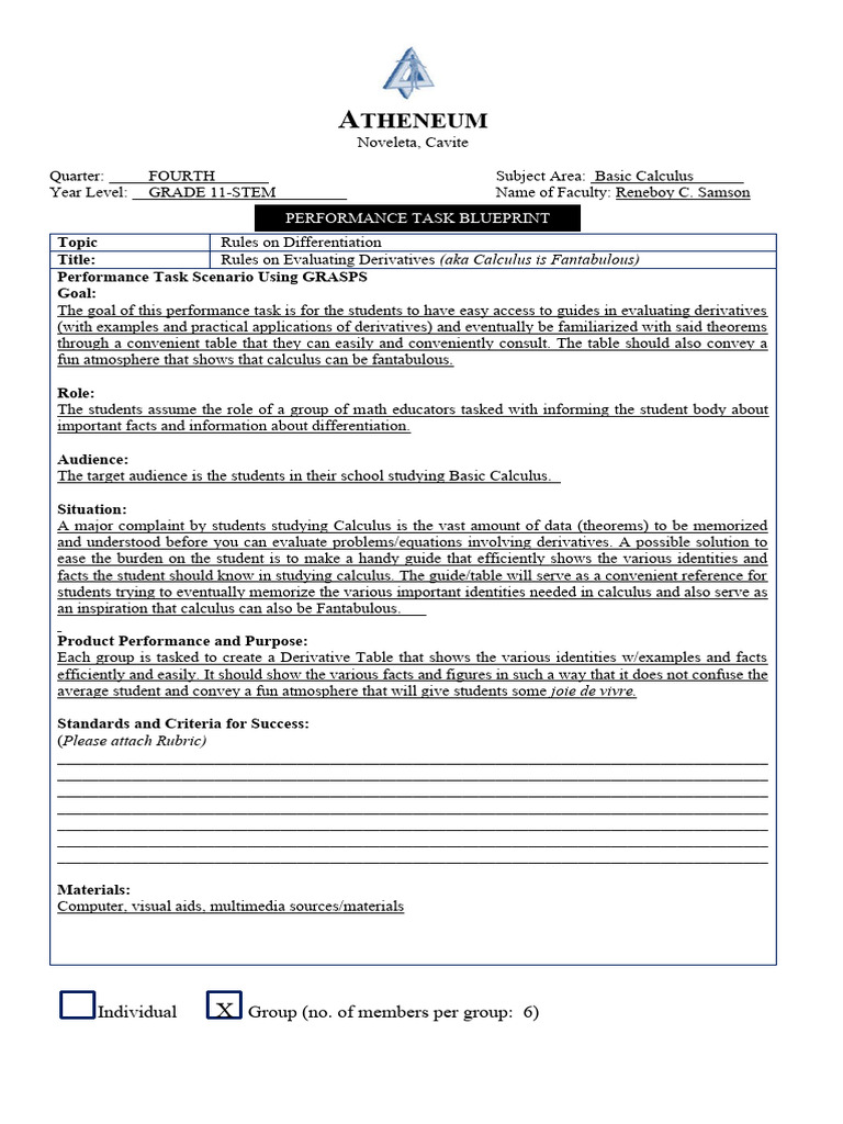 PT BC Fourth Q 2023-2024-Edited | PDF | Calculus | Information