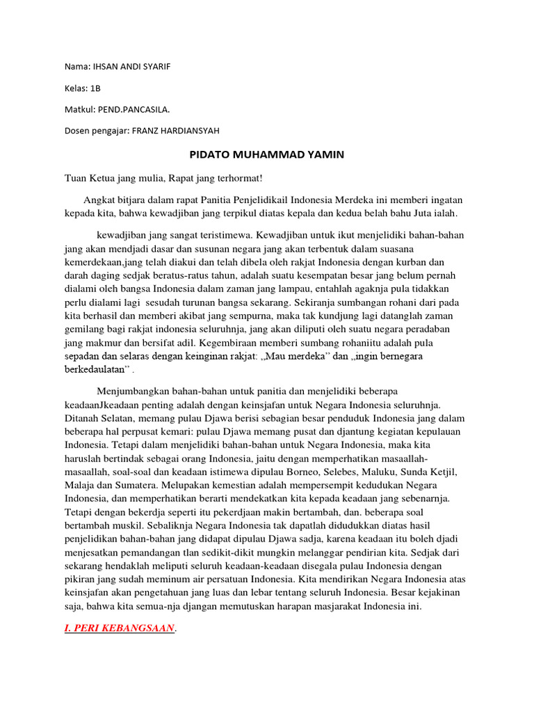 Pidato 3 Tokoh Perumus Pancasila | PDF | Perjalanan